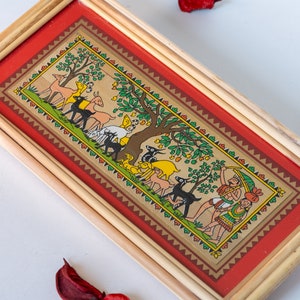 Handcrafted Palm Leaf (taal Patra) Wall Frame, Wall Decor, Diwali Decor ...