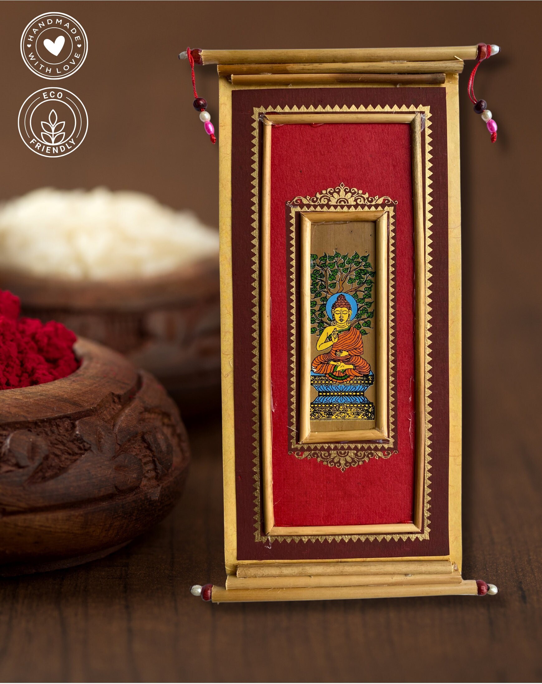 Handcrafted Divine Motif Hand-painted Palm Leaf Money Envelopes, Diwali ...