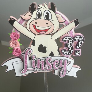 Vaca Lola Cake Topper, Vaquita Cake Topper, Cow Cake Topper, Cow Party ...