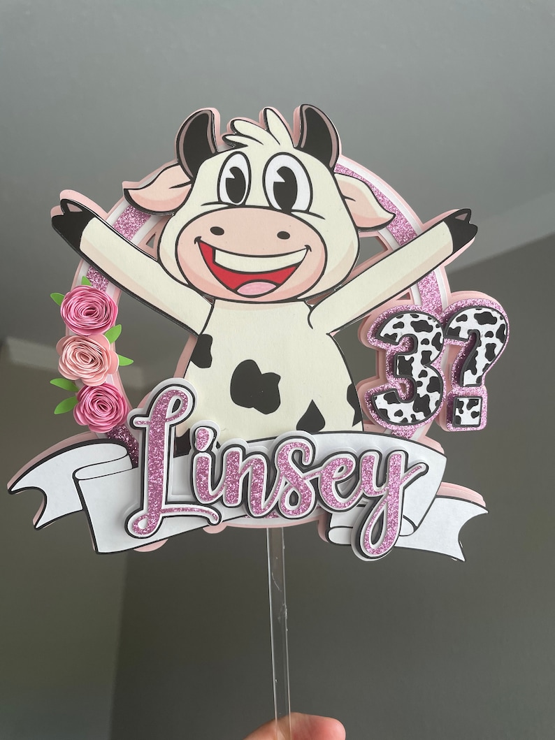 Topper de pastel Vaca Lola, topper de pastel de vaquita, topper de ...