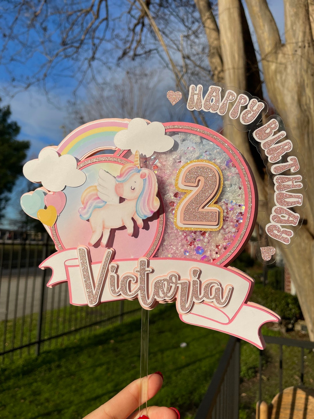 Unicorn Cake Topper, Rainbow Cake Topper, Pastel Cake Topper - Etsy