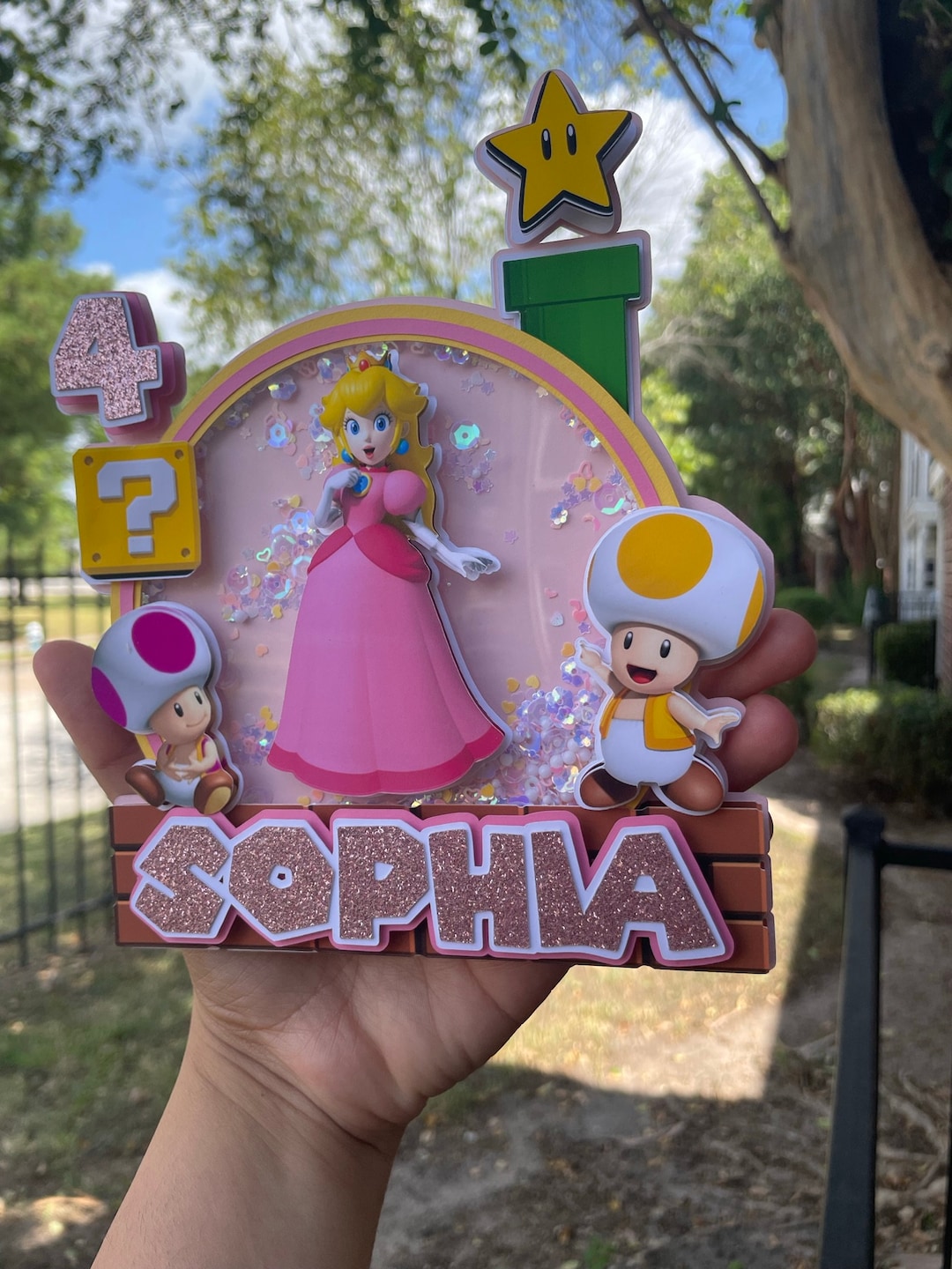 Peach Cake Topper, Mario Peach Cake Topper, Mario Princess Cake Topper ...