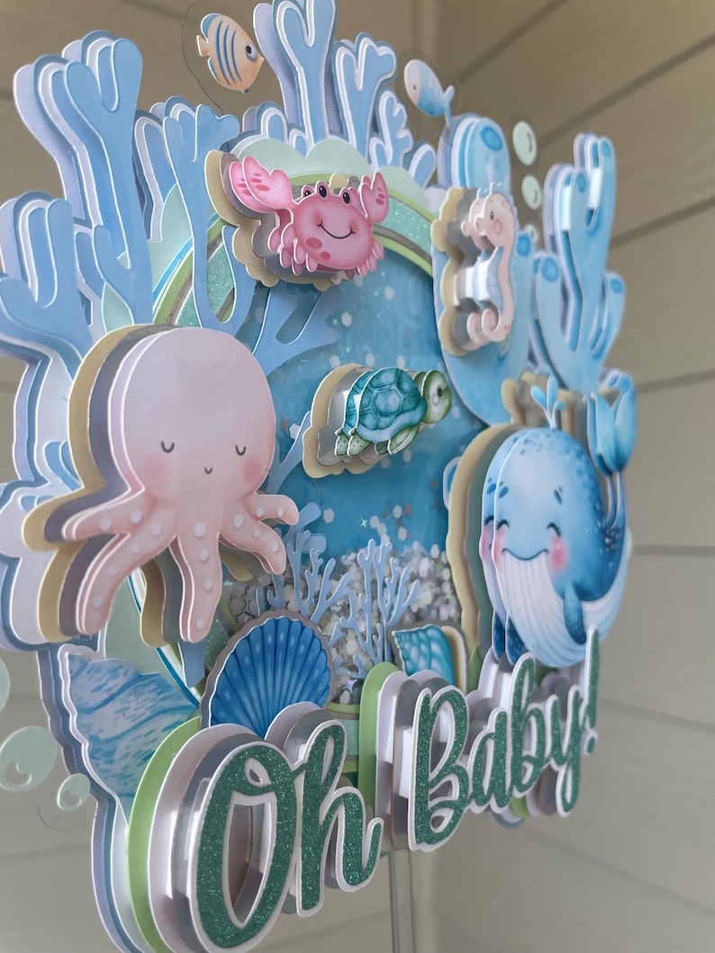 Under the Sea Cake Topper, Ocean Cake Topper, Baby Shower Cake Topper ...