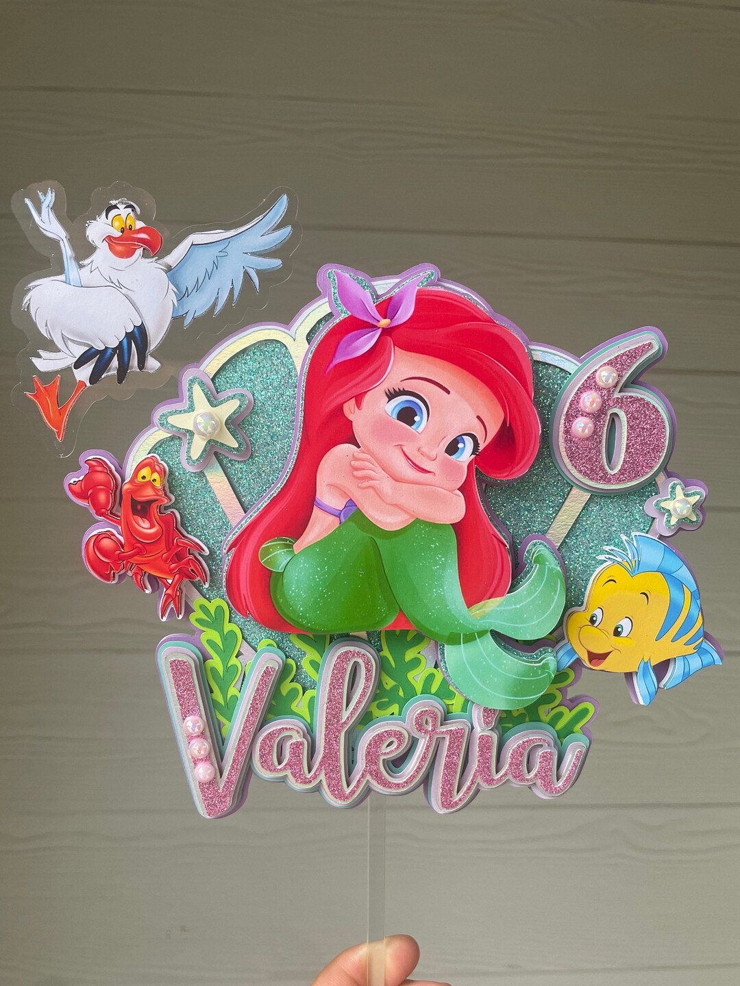 Mermaid Cake Topper, Little Mermaid Cake Topper, Ariel Cake Topper ...