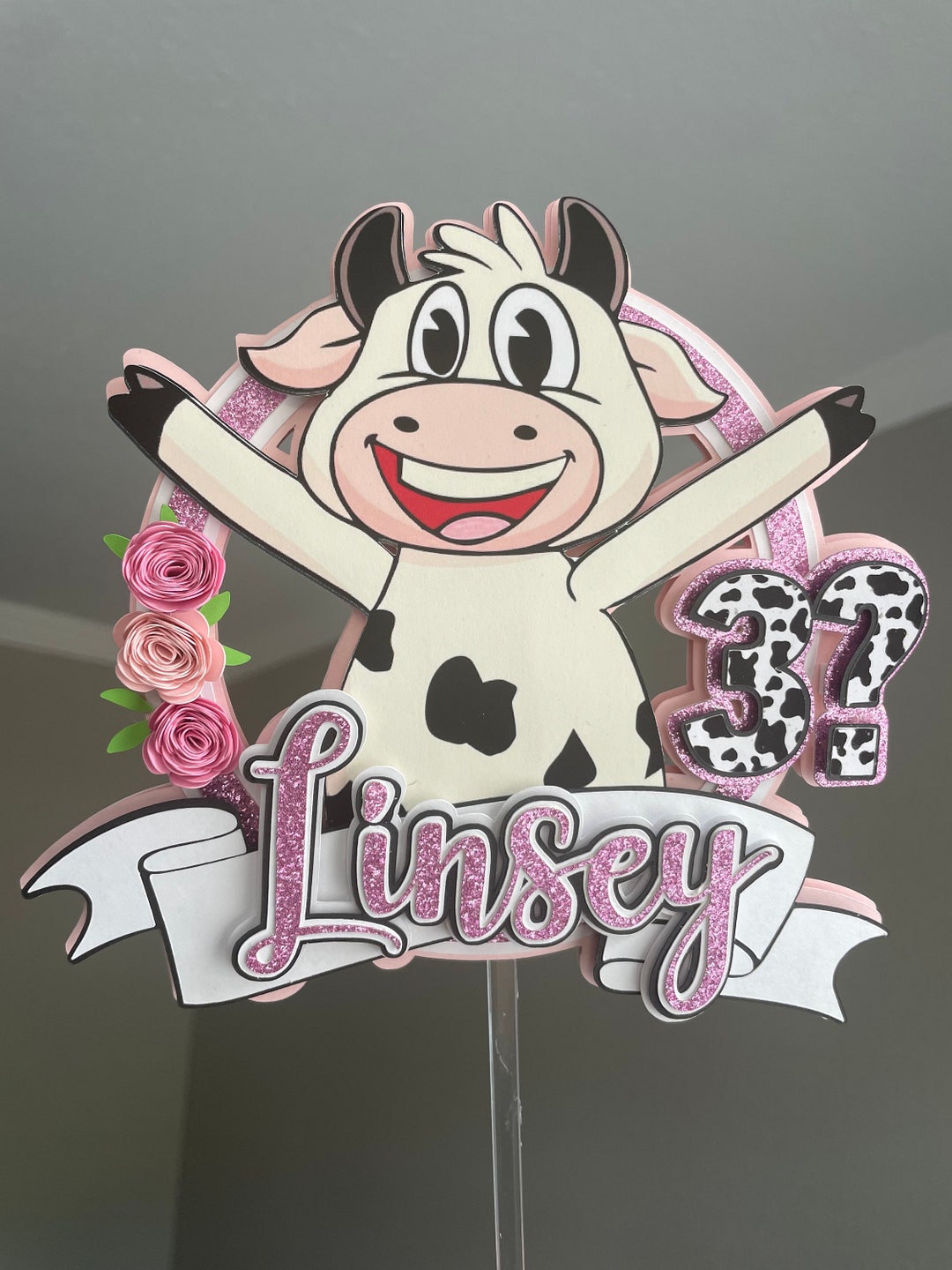 Vaca Lola Cake Topper, Vaquita Cake Topper, Cow Cake Topper, Cow Party ...