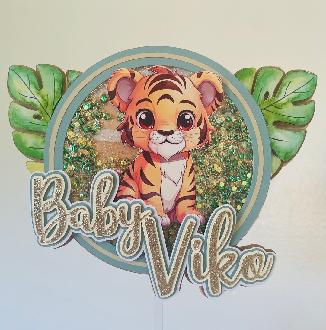Baby Shower Cake Topper, Baby Tiger Cake Topper, Tiger Cub Cake Topper ...
