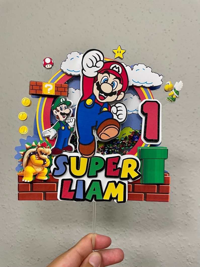 Super Mario Cake Topper Mario Cake Topper Super Mario Party - Etsy