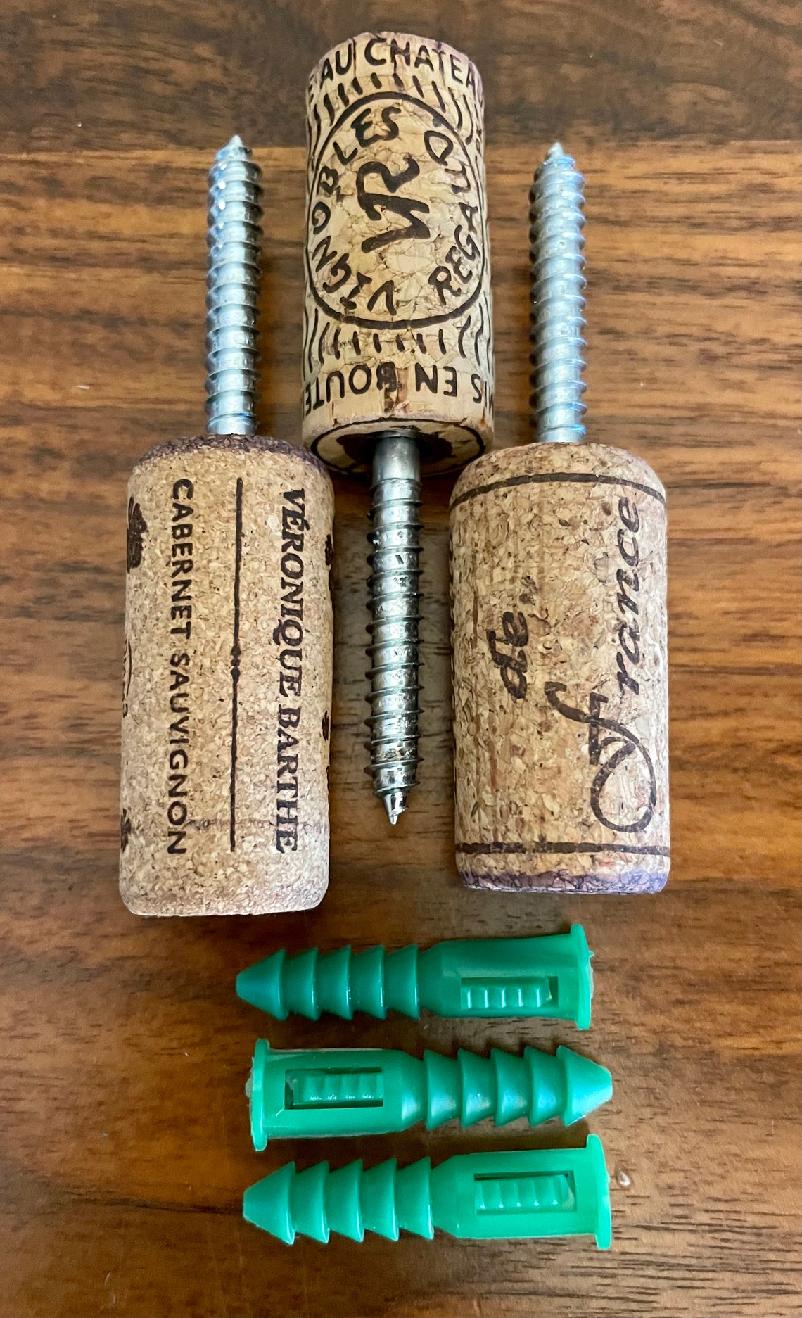 Wine Cork Wall Pegs/hooks (3 Pack) - Etsy