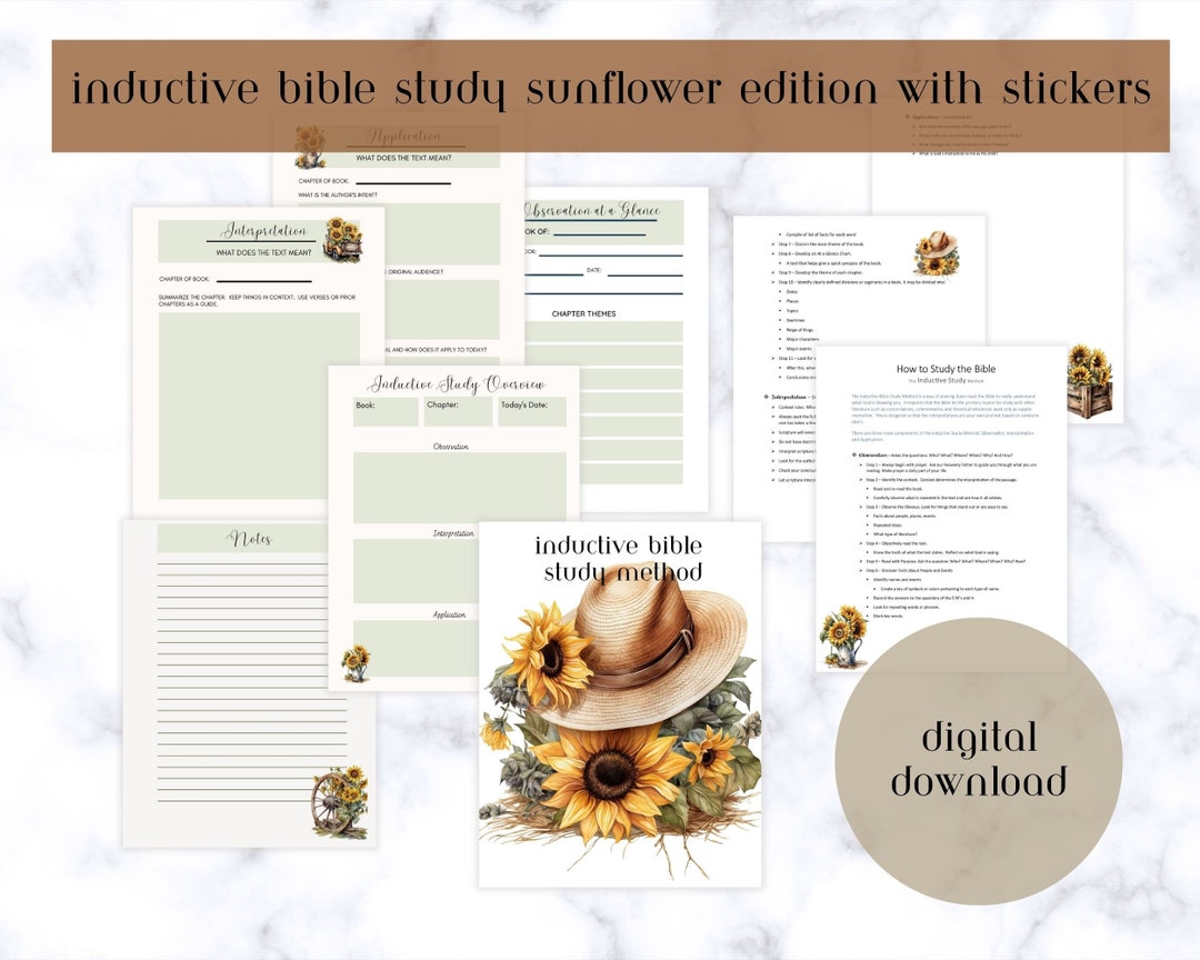 Digital Inductive Bible Study With Stickers and Coordinating Bible ...