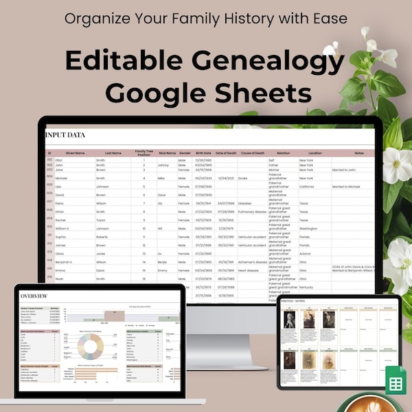 Ancestry Family Worksheet - Etsy