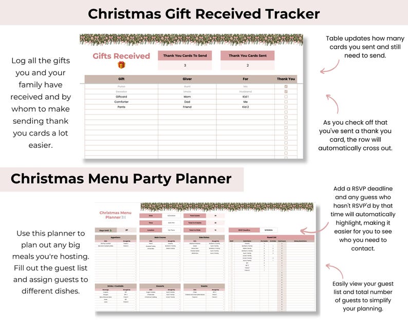 Christmas Planner Google Sheets: Gift Budget, Card & Task Tracker ...