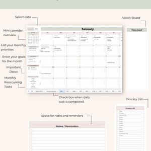 Editable Monthly Calendar: Automated Google Sheets Planner (digital ...
