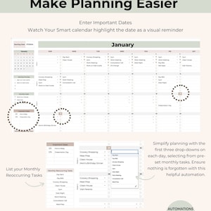 Editable Monthly Calendar: Automated Google Sheets Planner (digital ...