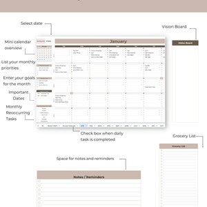Monthly Calendar Spreadsheet Template Google Sheets Editable Monthly ...