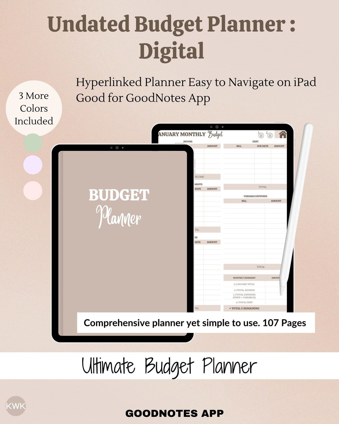 Digital Budget Planner, Financial Planner, Monthly Budget Tracker ...