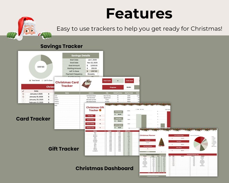 Christmas Gift Budget Google Sheets, Gift Budget Tracker, Christmas ...