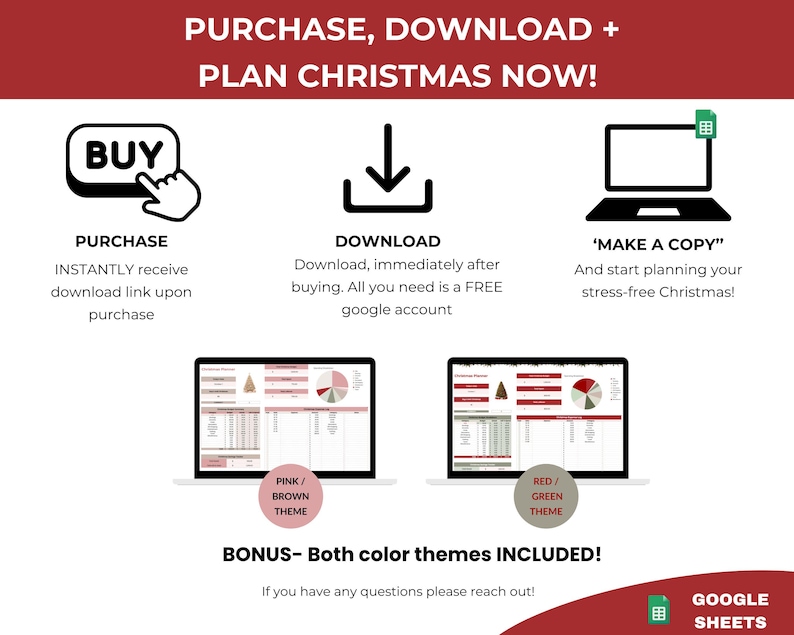 Christmas Gift Budget Google Sheets, Gift Budget Tracker, Christmas ...