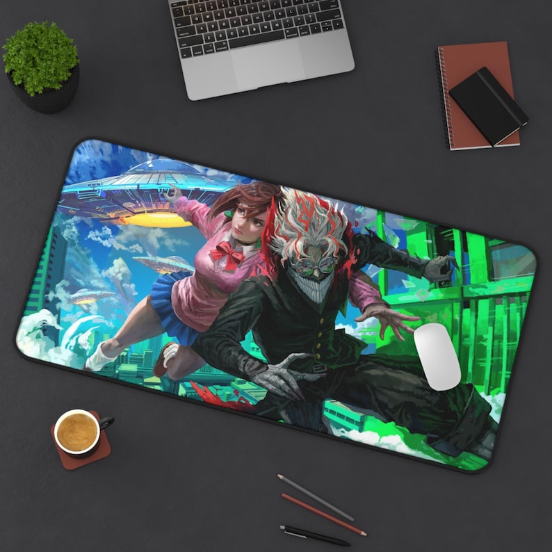 Anime UFO Dan Da Dan Cool Desk Mat Gaming Pad, Mouse Pad, Computer Mat ...