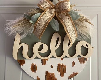 Cow Print Welcome Sign - Etsy