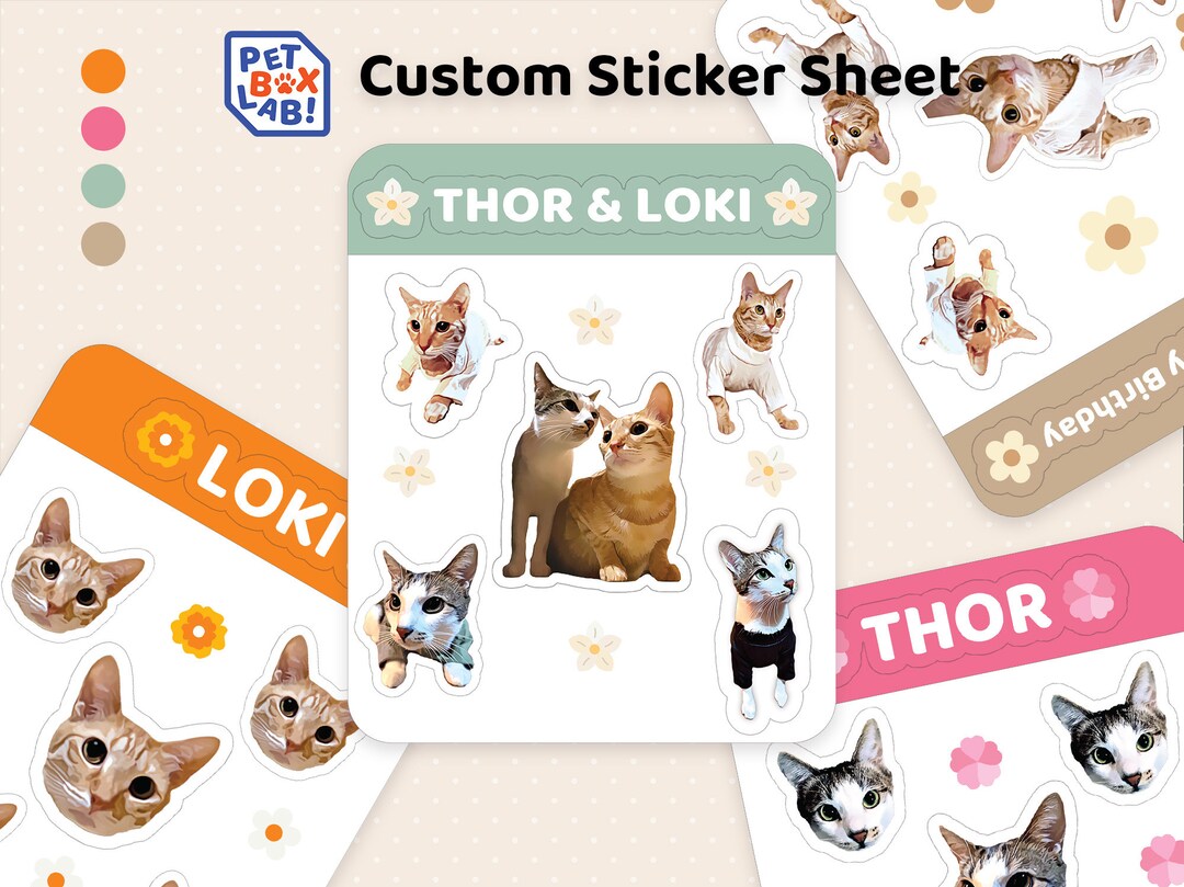 Custom Photo Sticker Sheets | Cartoon Effect Stickers - Etsy