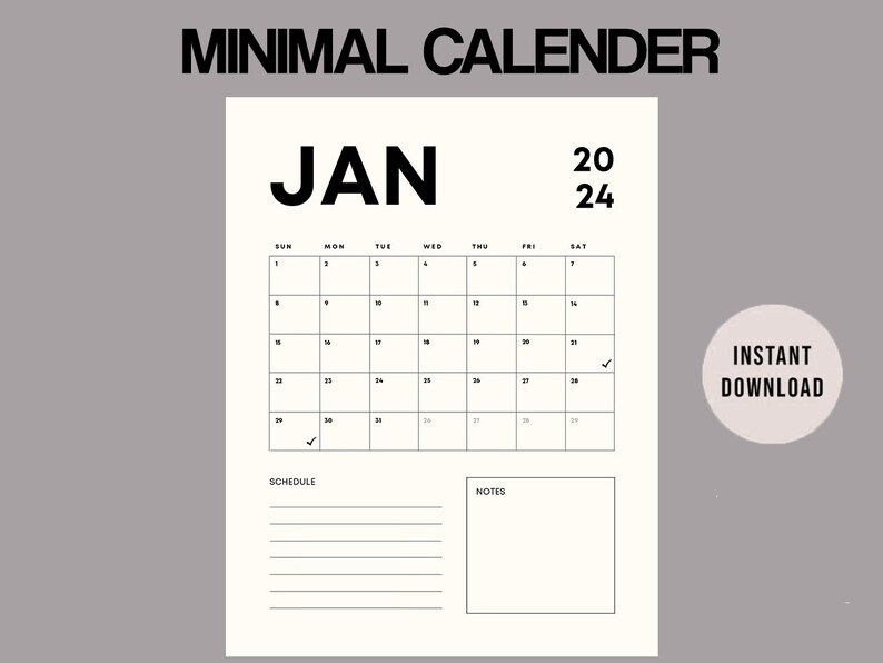 Printable Calendar 2024 Monthly Planner 2024 A4 Portrait Monday ...