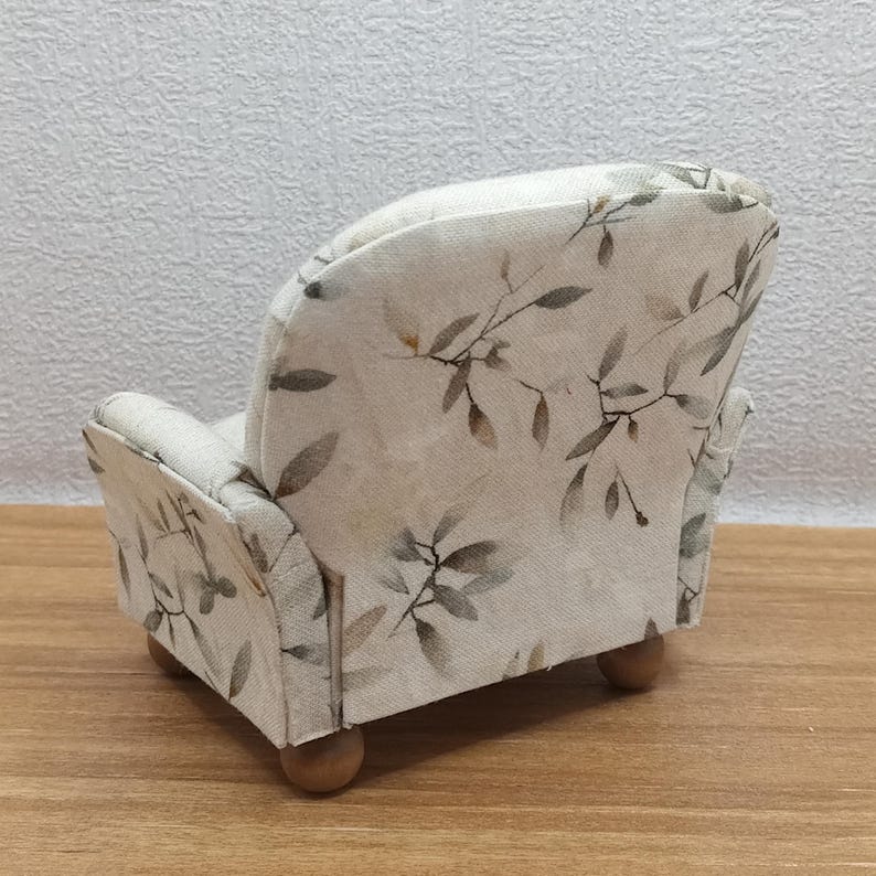 Dollhouse 1/12 Scale Miniature 'olive' Accent Chair, Hand Made - Etsy