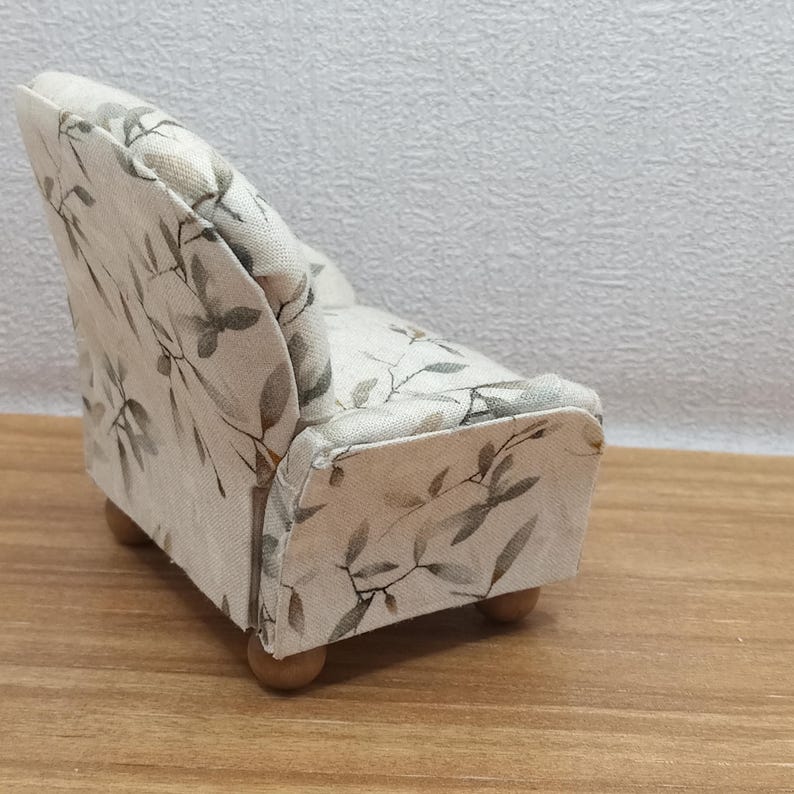 Dollhouse 1/12 Scale Miniature 'olive' Accent Chair, Hand Made - Etsy