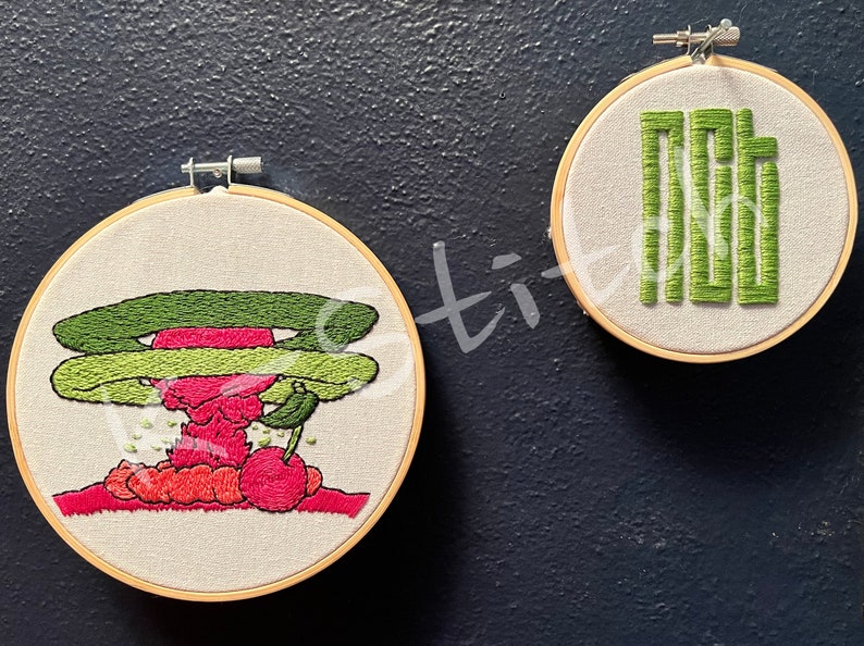 NCT 127 Cherry Bomb Logo Cross Stitch Embroidery - Etsy