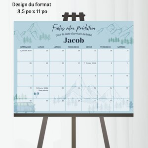 DIGITAL French Baby Due Date Calendar Baby Shower Game Guess - Etsy