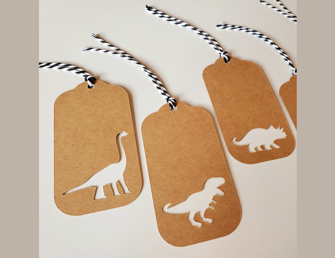Pack of 10 Dinosaurs Themed Kraft Gift Tags With Twine for Birthday ...