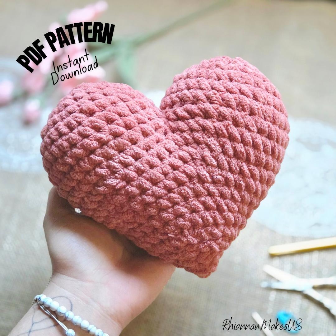 Crochet Plush Heart Pattern - Etsy