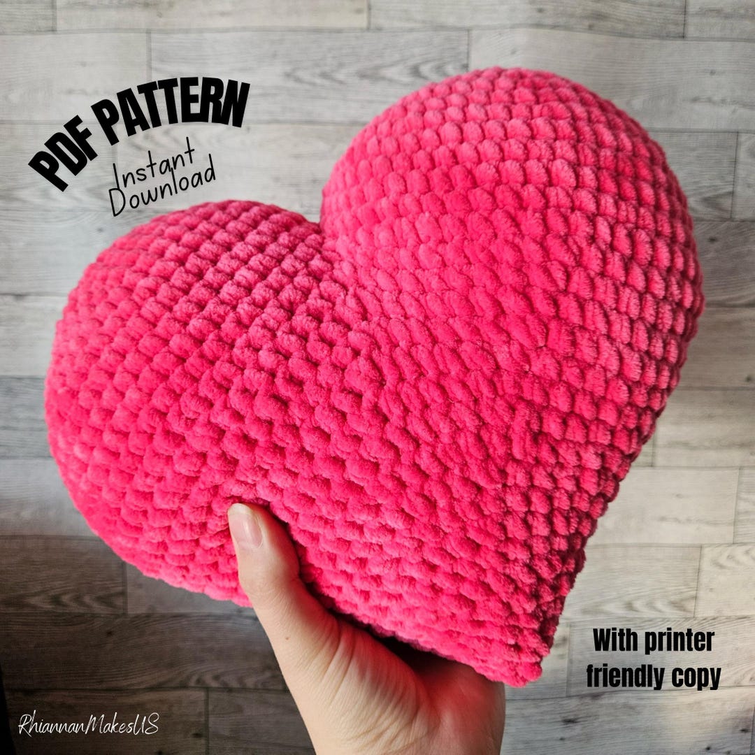 Crochet Heart Pillow Pattern - Etsy