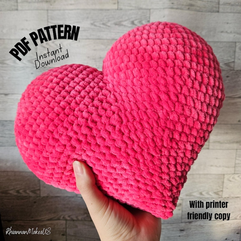 Crochet Heart Pillow - Etsy