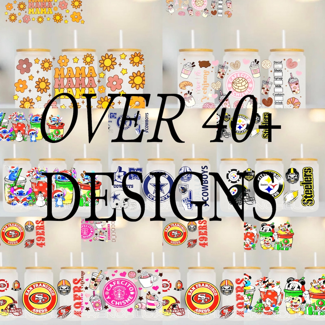 16oz UV DTF Cup Wrap Assortment Bundle Assortment of Design DTF Bundle ...