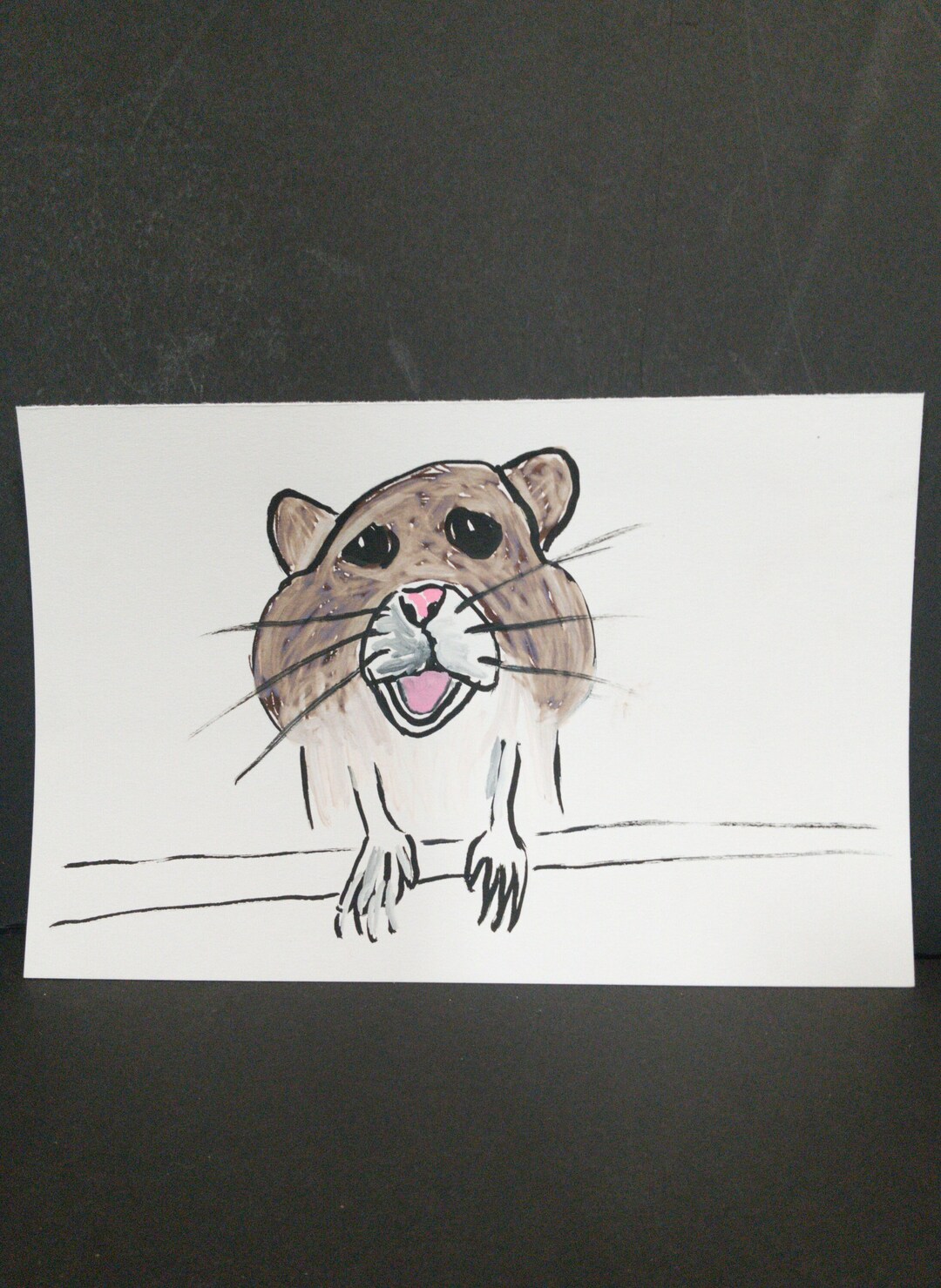 Hamster Hand-drawn Marker Painting Drawing, Original Funny Posca Marker ...
