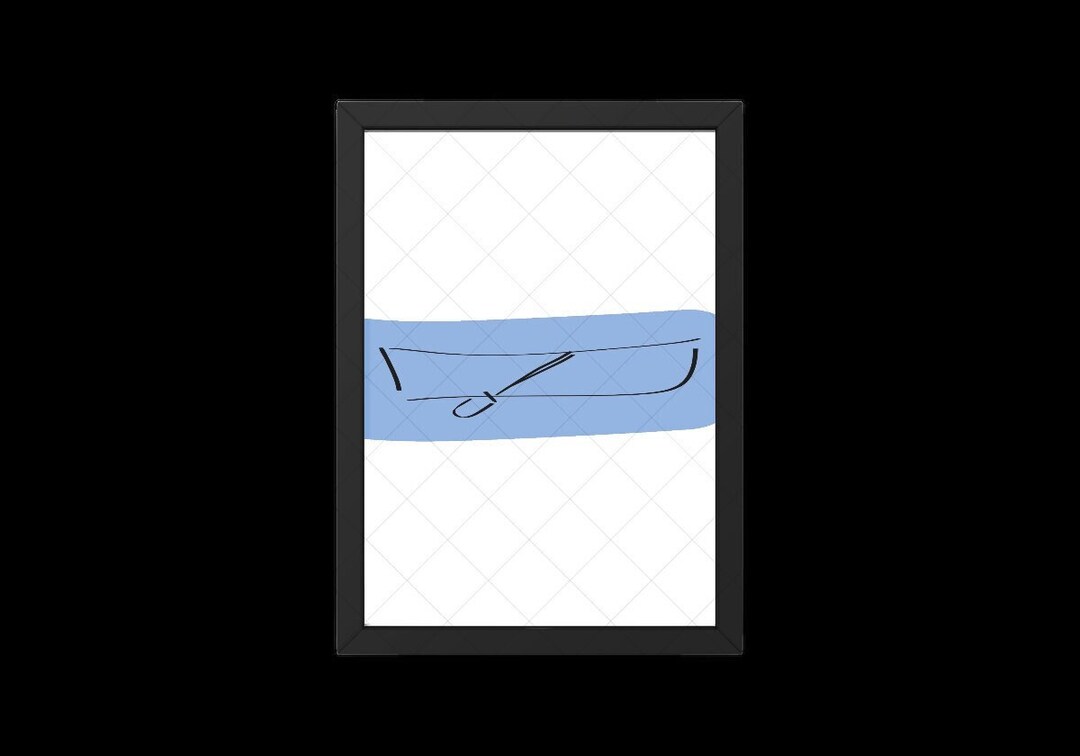 Floating Boat Line Drawing Modern Nautical Line Art - Etsy