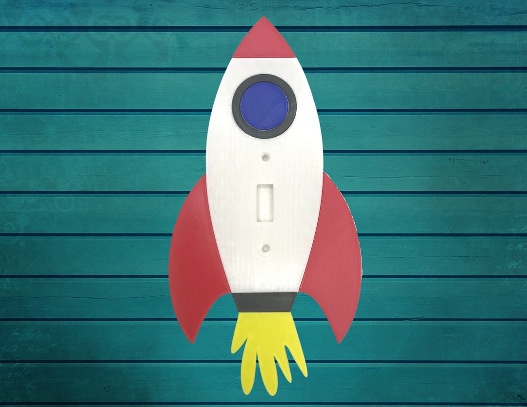Rocket Light Switch Cover, Space Ship Wall Plate, Space Home Decor ...