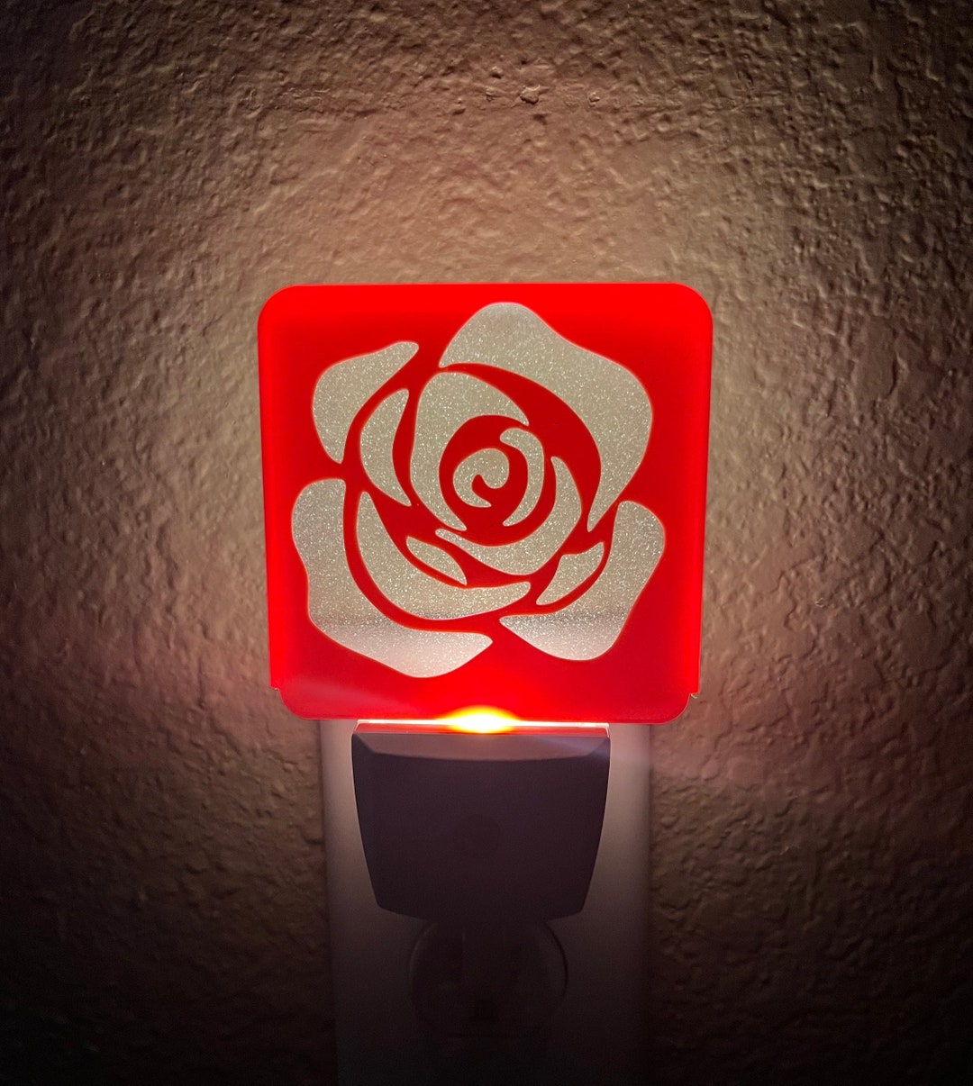 Rose Blossom Plug-in LED Night Light With Light Sensor, Flower ...