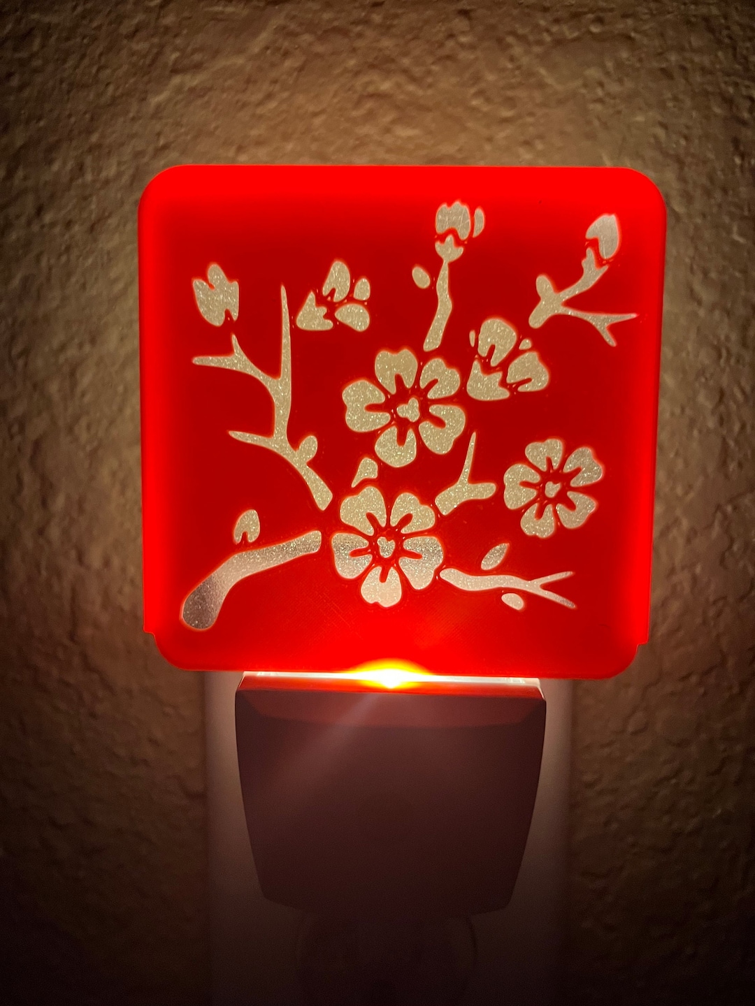 Cherry Blossom Plug-in LED Night Light With Auto Light Sensor, Flower ...