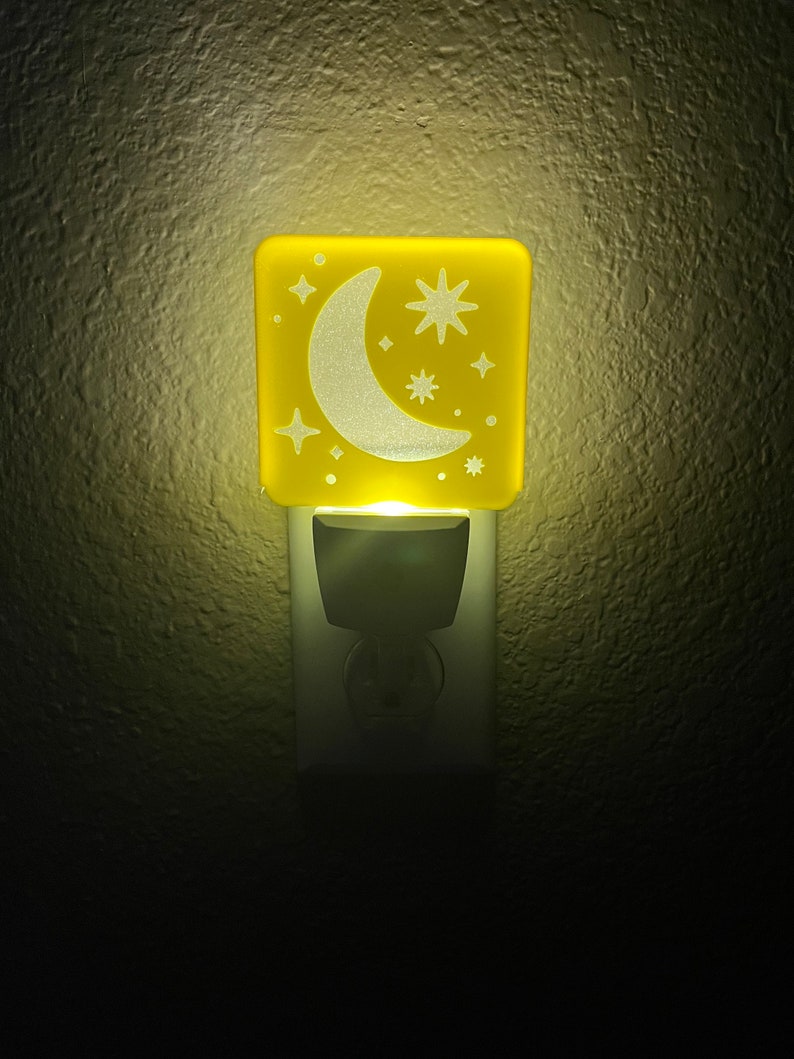Moon and Stars Plug-in LED Night Light With Light Sensor, Night Sky ...