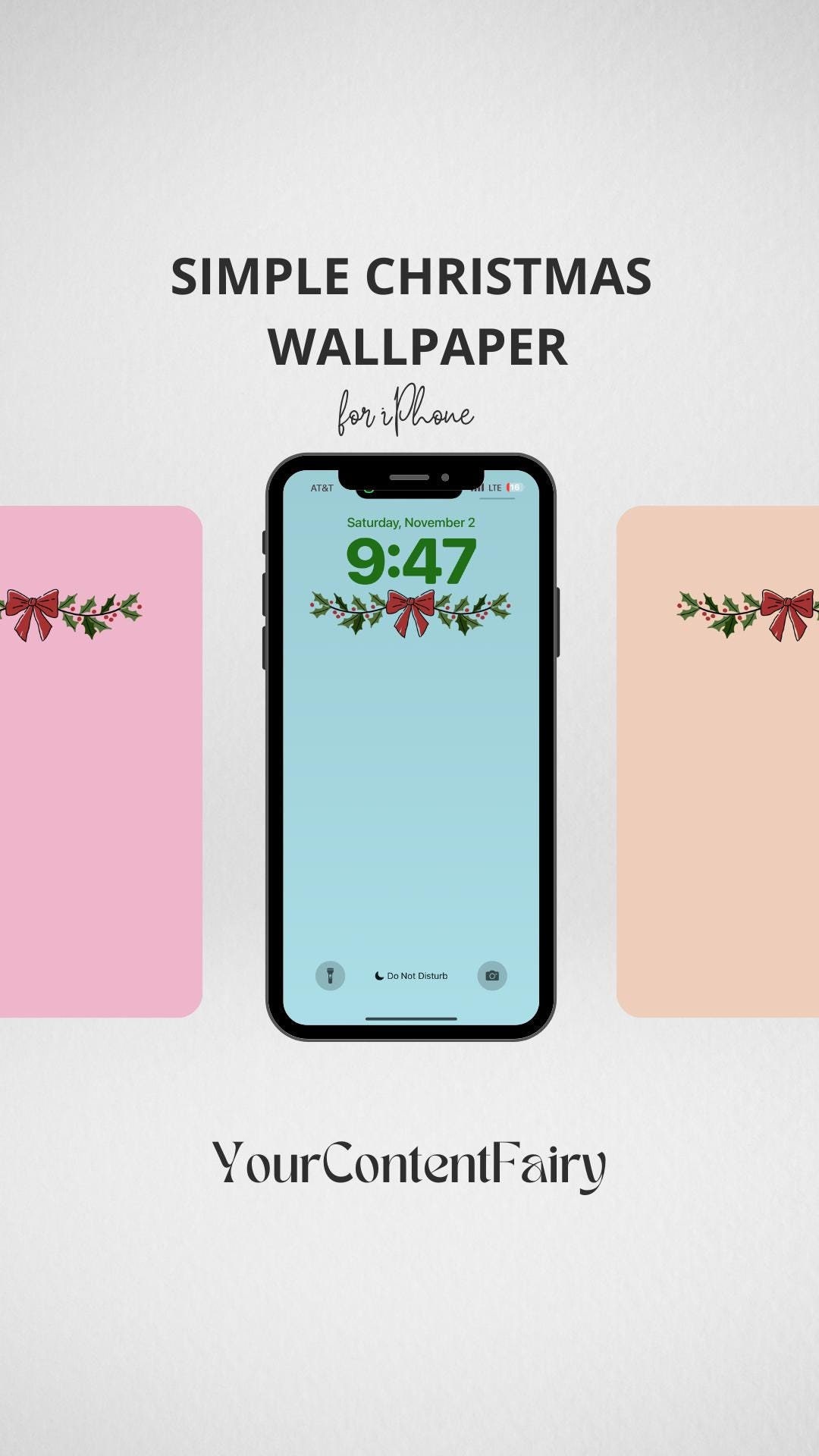 Simple Christmas Wallpaper, iPhone Lockscreen, Christmas Digital ...