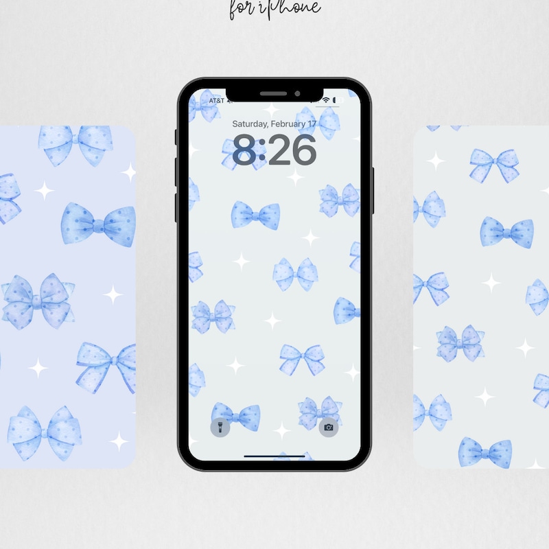 Blue Bows Wallpaper - Etsy