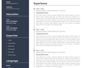 Bold, Modern Resume Template — Perfect for Young Professionals - Etsy