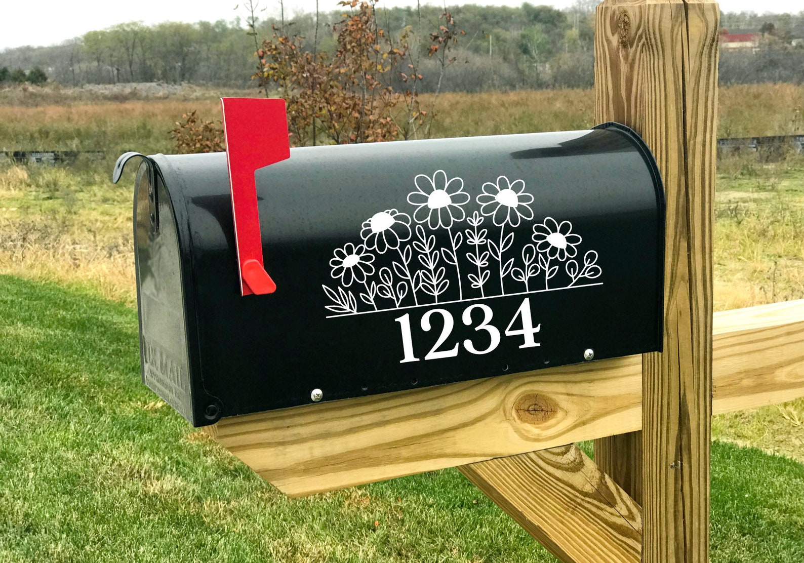 Flower Mailbox Decal - Etsy