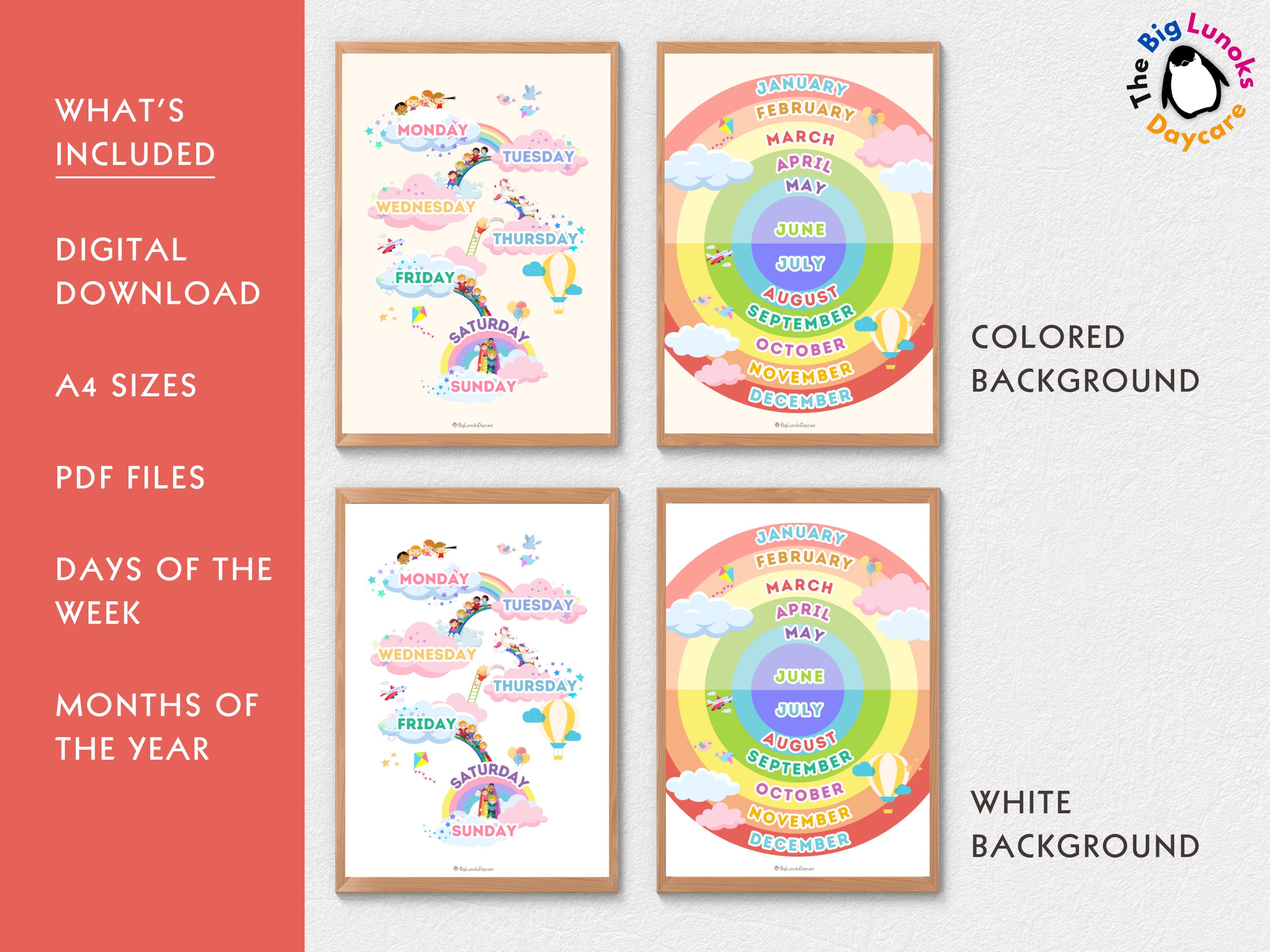 Days of the Week Poster Months of the Year Poster for Classroom Decor ...