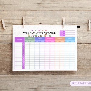 Daycare Sign in Sign Out Printable Attendance Sheet for Preschool ...