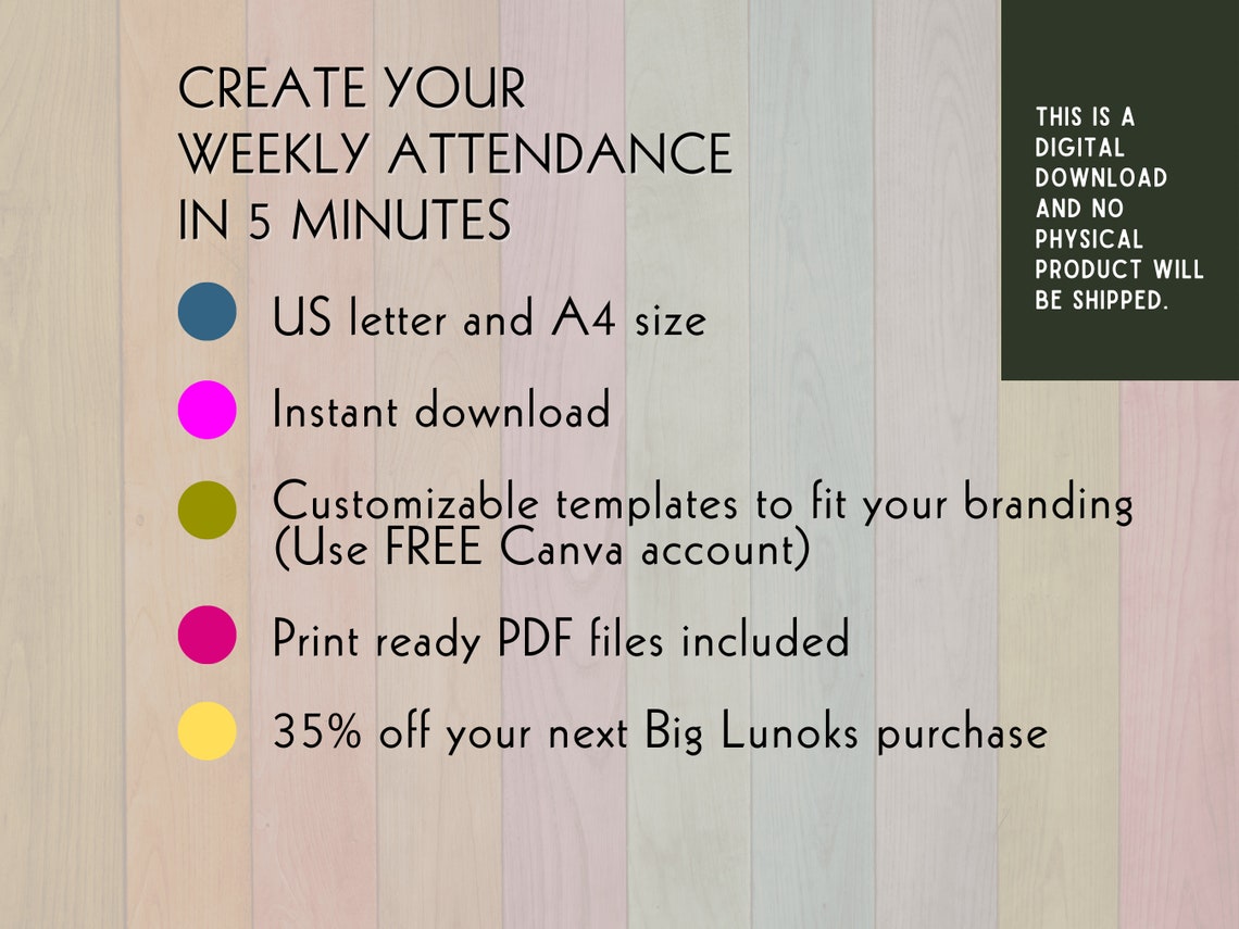 Daycare Sign in Sign Out Printable Attendance Sheet for Preschool ...