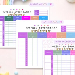 Daycare Sign in Sign Out Printable Attendance Sheet for Preschool ...