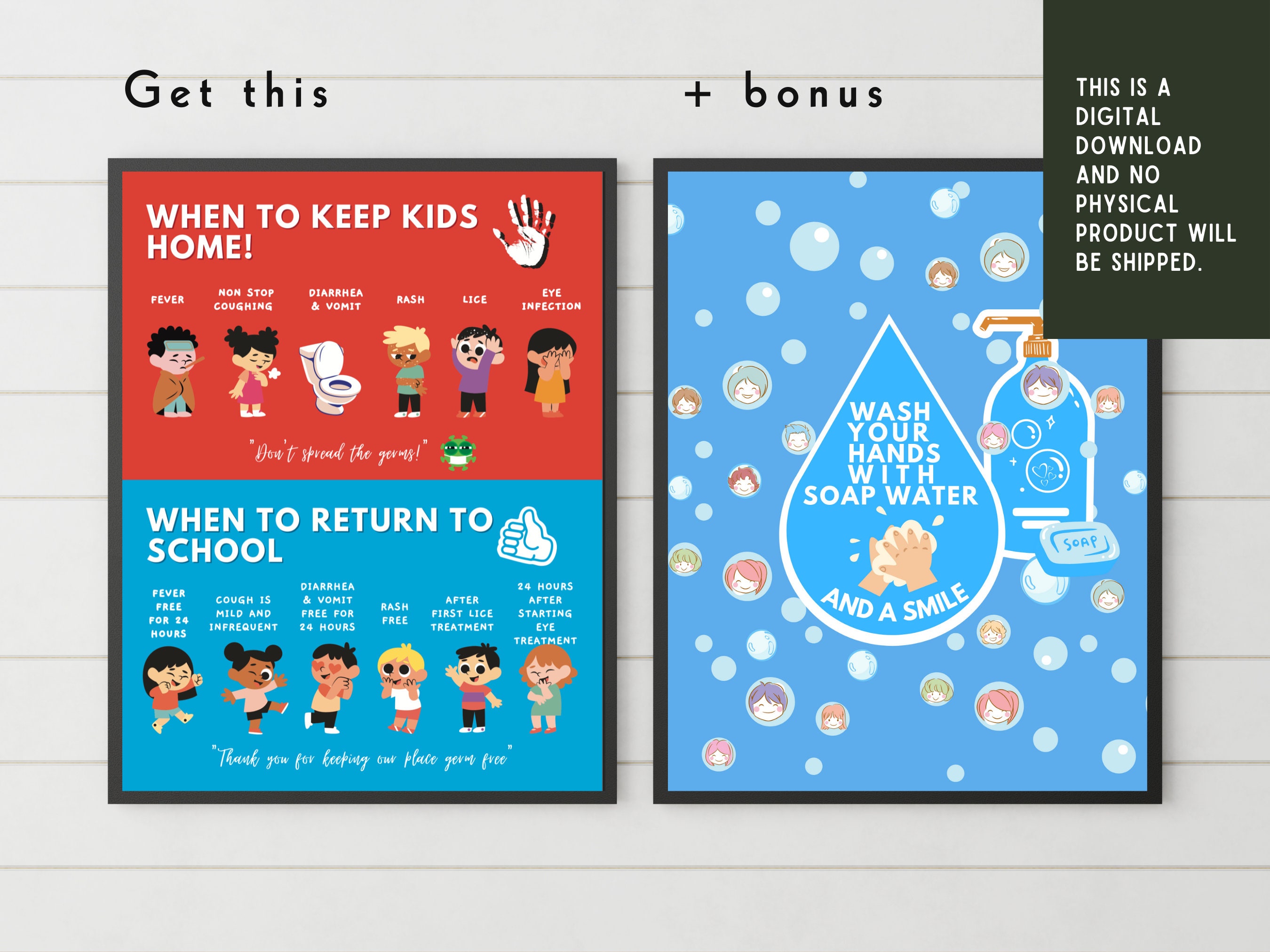 Preschool Poster for Childcare Sick Policy Childcare Printout for ...
