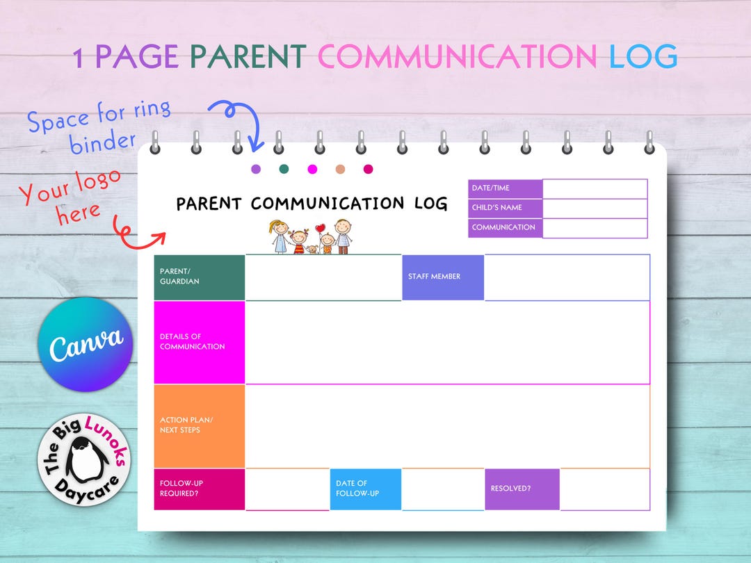 Printable Communication Log Teacher Parent Communication Form - Etsy